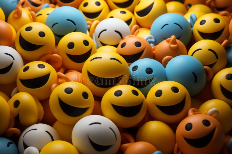 Many Smiley Faces are Arranged Together in a Pile Stock Illustration ...