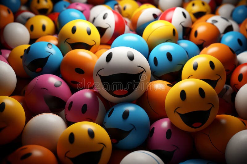 Many Smiley Faces are Arranged Together in a Pile Stock Illustration ...