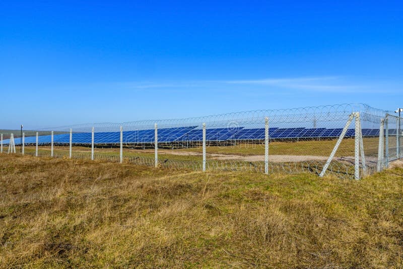 Many Solar Panels in a Field. Clean Energy. Ecological Concept Stock ...
