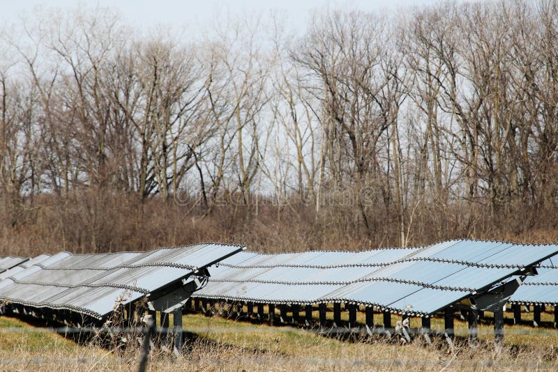Many Solar Panels in a Row in a Large Solar Panel Field Stock Image ...