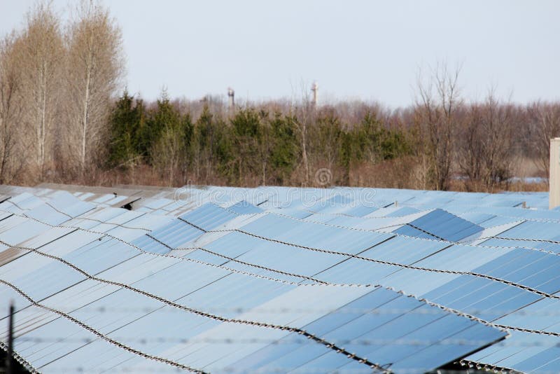 Many Solar Panels in a Row in a Large Solar Panel Field Stock Image ...