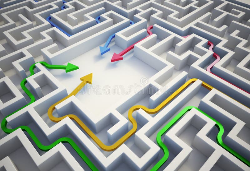 Many Solutions To a Problem Stock Illustration - Illustration of answer ...