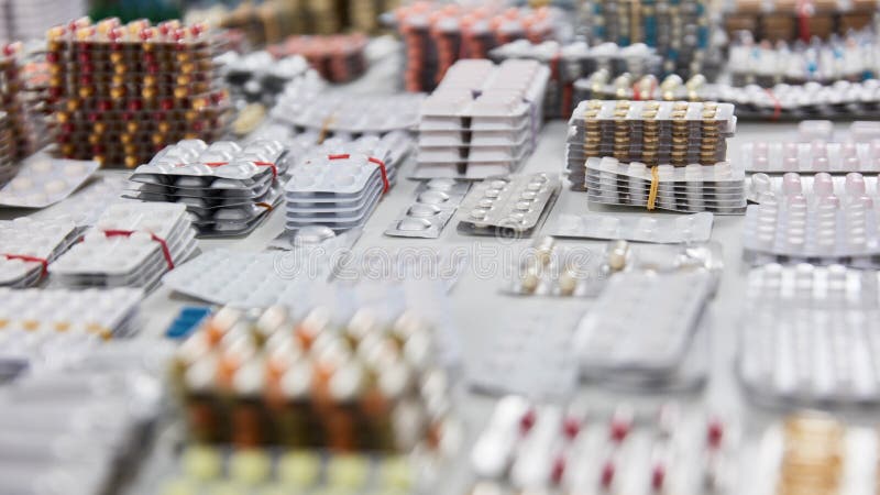 Many Sorted Medicines Drugs in Blister Packs Stock Image - Image of ...