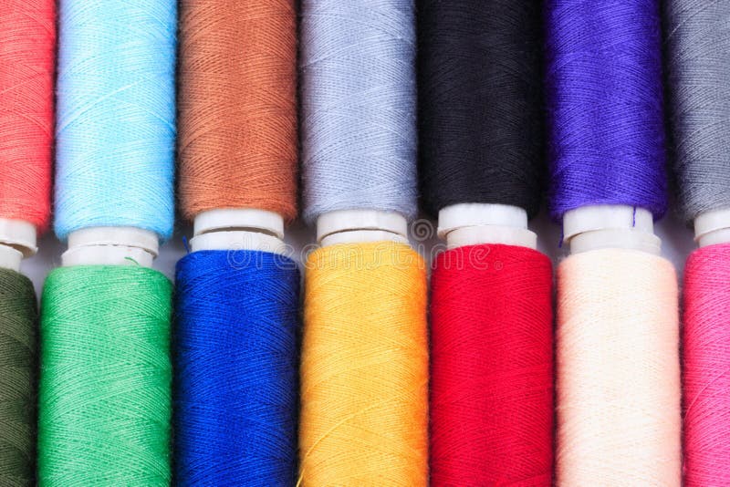 Many spool with thread stock image. Image of blue, pink - 71632267