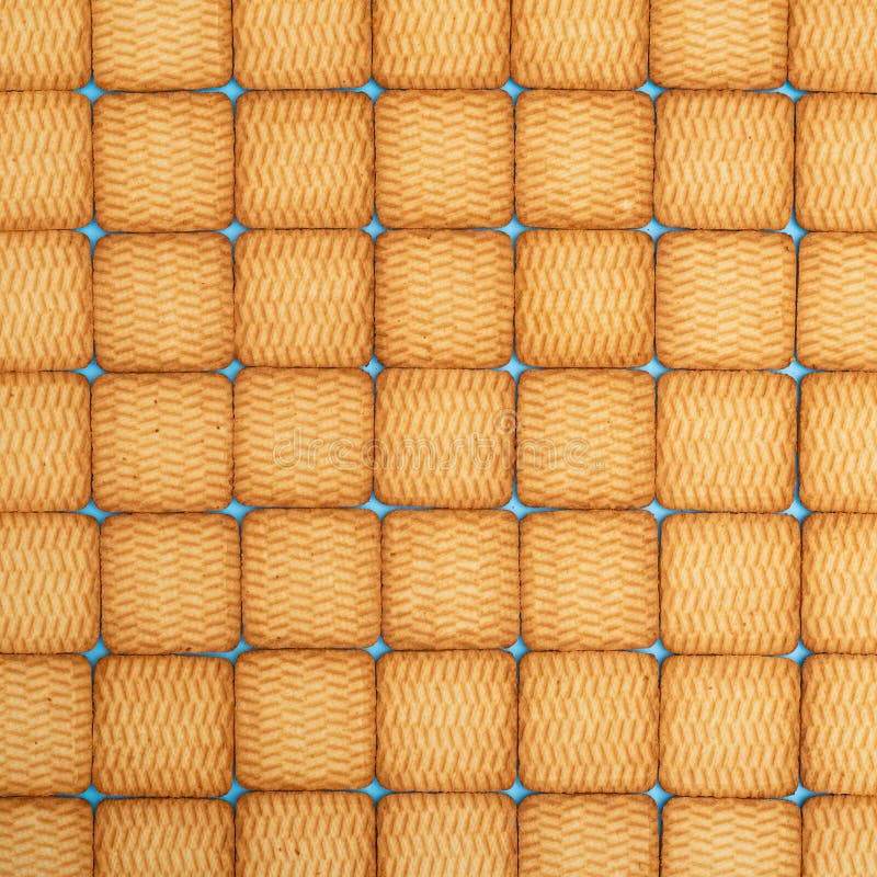 Many Square Shortbread Cookies are Stacked in Rows. Can Be Used As a ...
