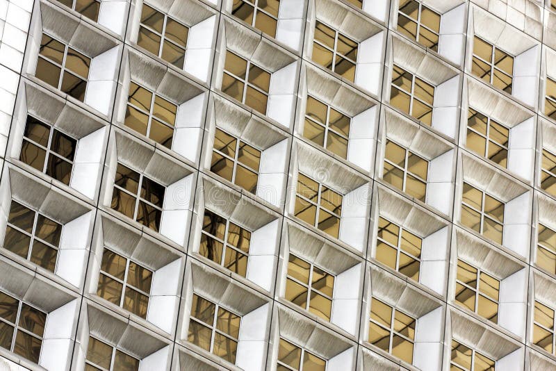 Many Square Windows on the Facade of a Modern Building Stock Image ...
