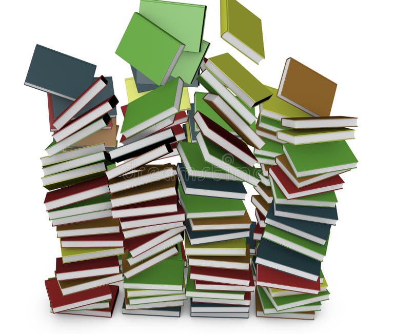 Many Stacked Colored Books Falling Stock Image - Image of book, heap ...