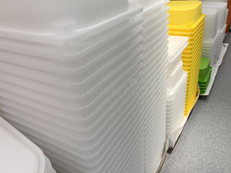 Many Stacked Colorful Plastic Containers for Storage Things Objects at ...