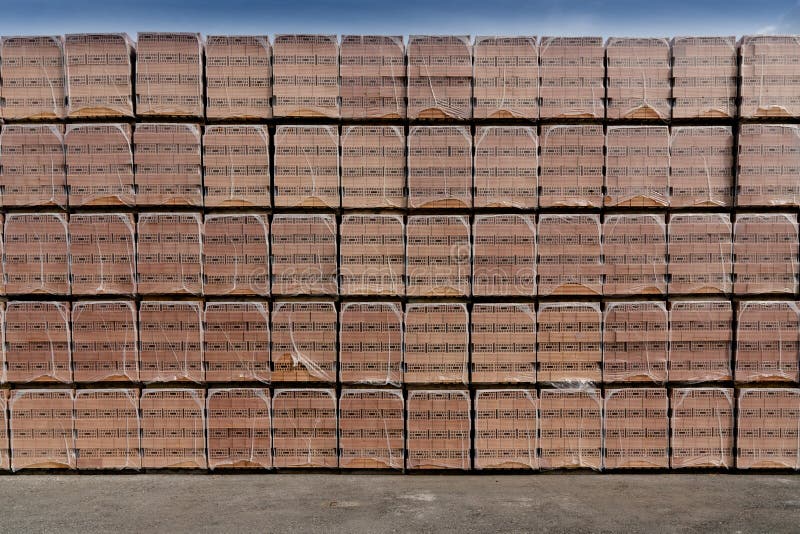 Many Stacks of Bricks Piled High Stock Photo - Image of background ...