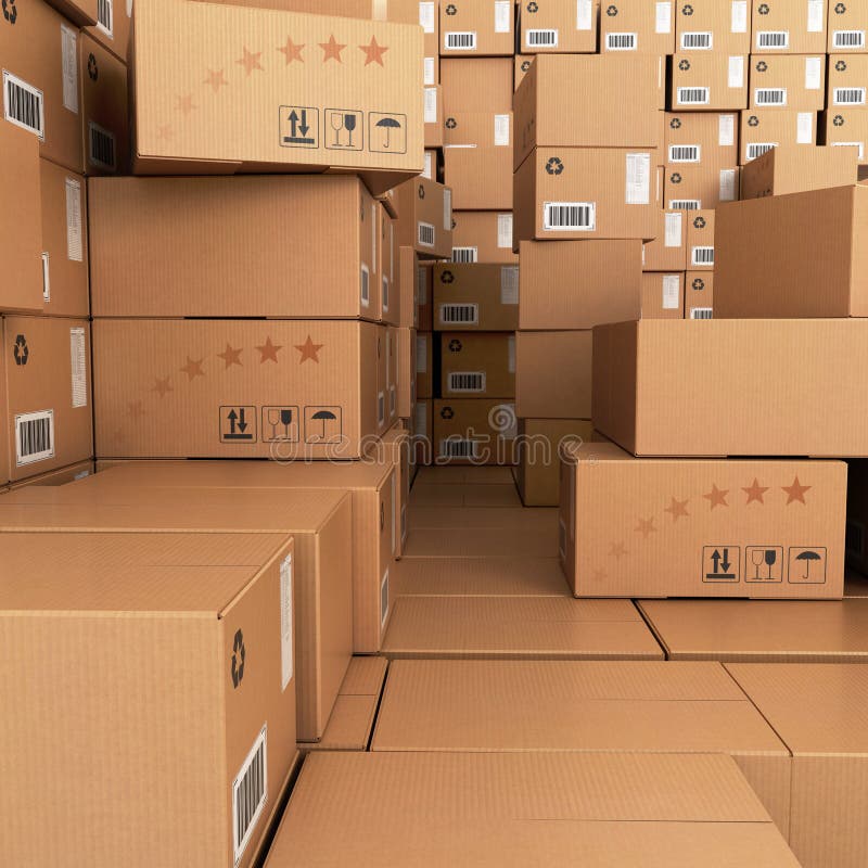 Many Stacks of Cardboard Boxes, Stock Photo - Image of environment ...