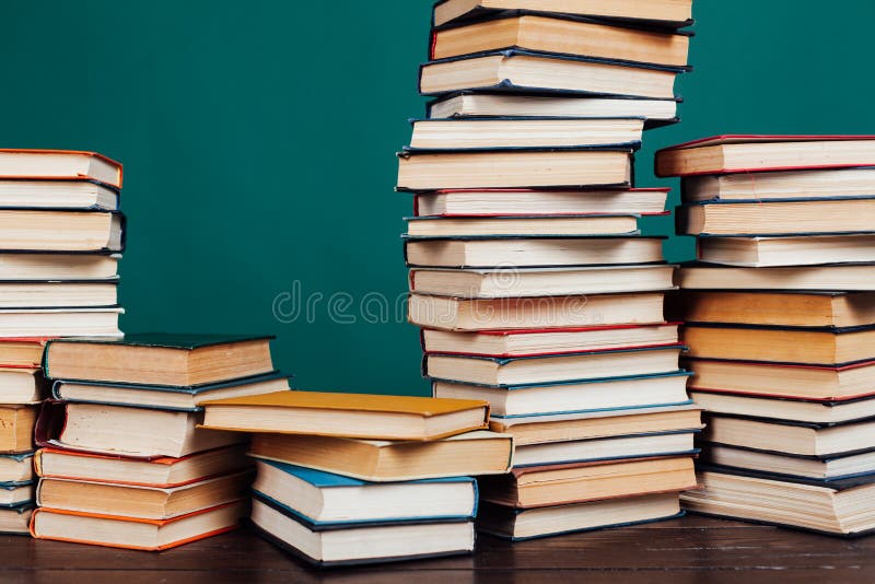 Many Stacks of Educational Books To Study in the University Library As ...