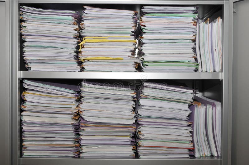 Some Stacks of Paper Folders Stock Image - Image of office, white: 23931921