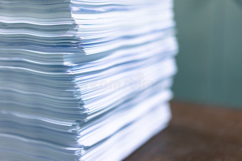 Stacks of White Plain Paper Stock Image - Image of blank, sheet: 12489657