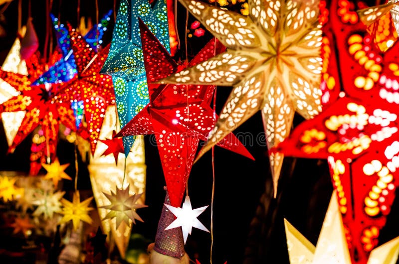 Many Stars Garland, Christmas Decor Stock Photo - Image of berlin ...