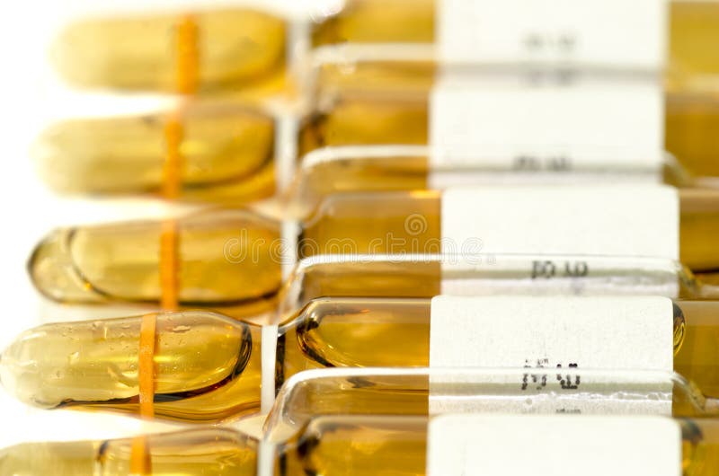Many Sterile Vial and Ampule Filled with Injection Dosage Form S Stock ...