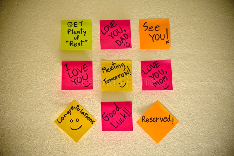 Mothers Day Sticky Notes on a Refrigerator Stock Image - Image of ...