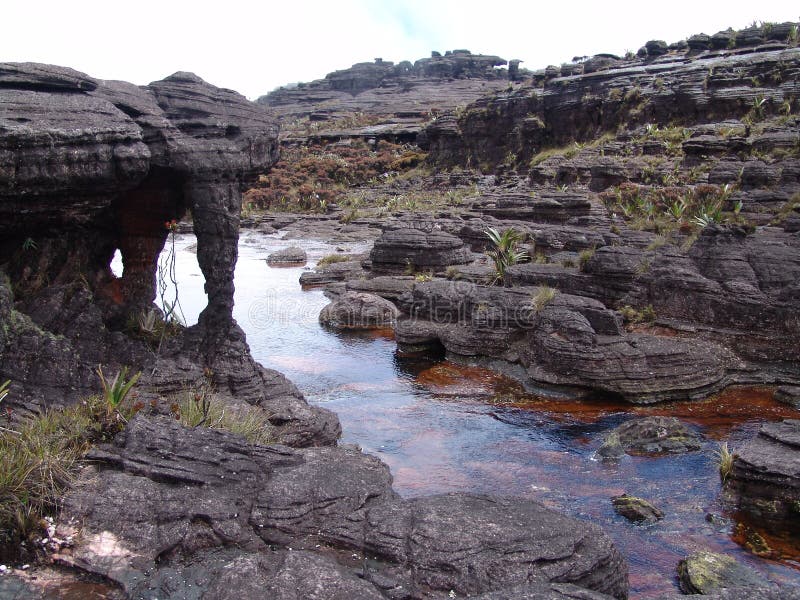Many Stone Formations and Rocks in a Stream on the Climbing Path of ...