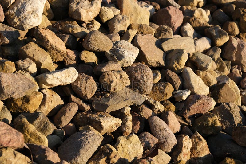Many Stones of Different Shapes on the Ground Stock Image - Image of ...