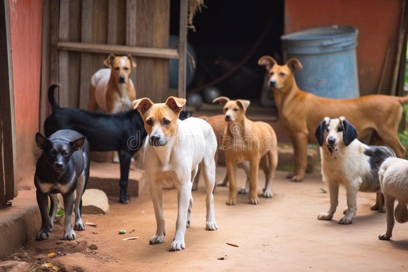 Many Stray Dogs. AI Generated Stock Illustration - Illustration of ...
