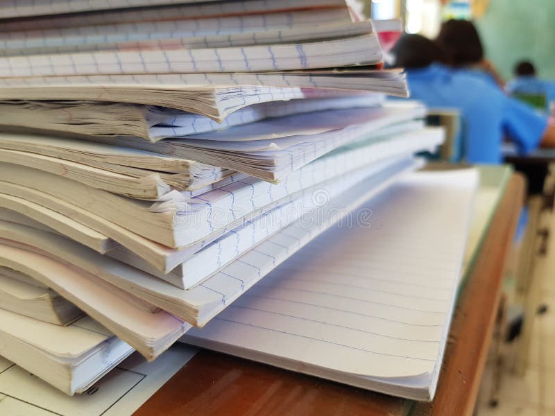 Many Student S Notebook on the Table. Stock Photo - Image of notebook ...