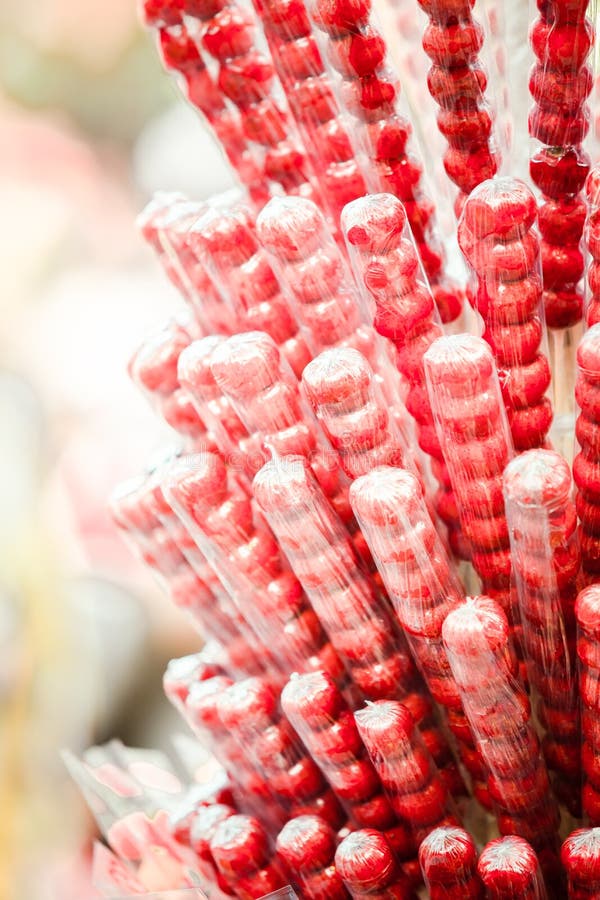Sugar-coated haws stock image. Image of selling, cooking - 25405091