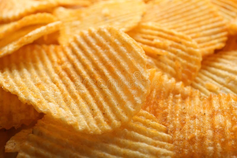 Many Tasty Crispy Potato Chips, Closeup Stock Photo - Image of tasty ...