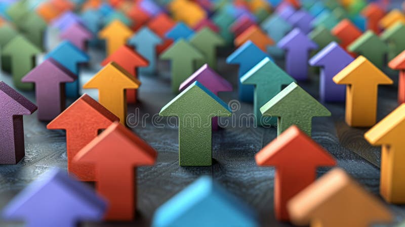 Colorful Direction Arrows Pointing in Different Directions on a Pastel ...