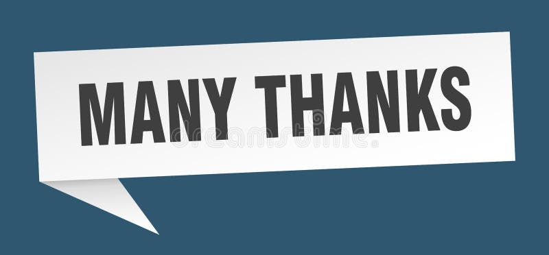 Many Thanks Banner. Many Thanks Speech Bubble Stock Vector ...