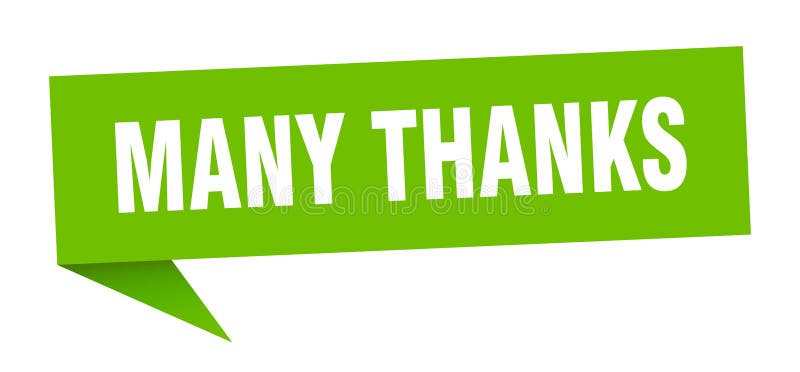 Many Thanks Banner. Many Thanks Speech Bubble Stock Vector ...
