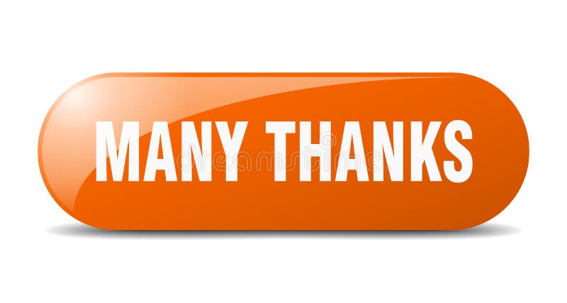 Many Thanks Button. Sticker. Banner. Rounded Glass Sign Stock Vector ...