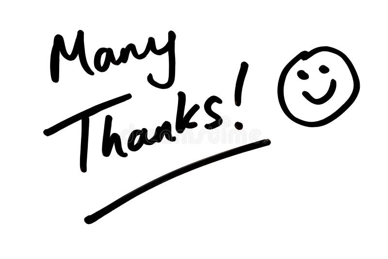 Many Thanks stock illustration. Illustration of handwritten - 167996927
