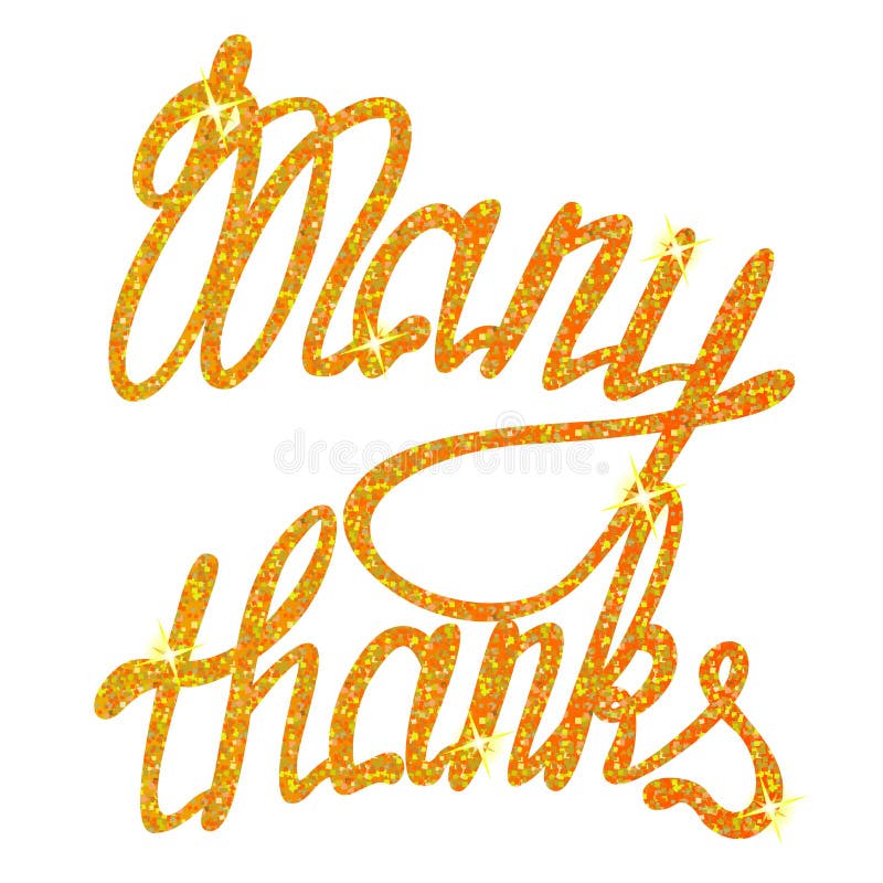 Many Thanks Lettering Tinsels Stock Vector - Illustration of vector ...