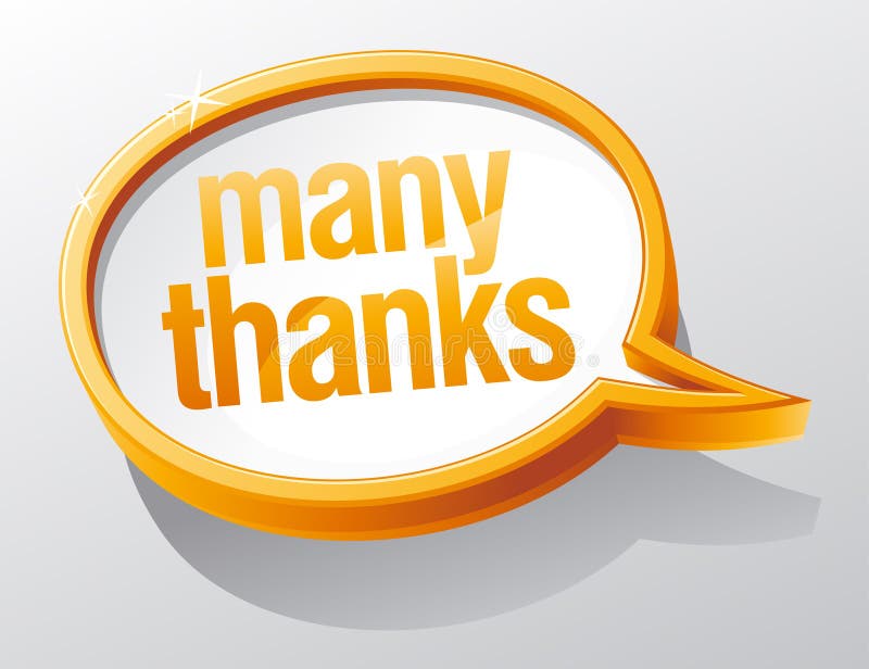 Many thanks speech bubble. stock vector. Illustration of glass - 23547198