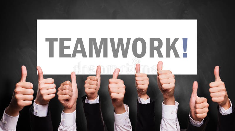 Many thumbs up to Teamwork stock image. Image of feedback - 70196963