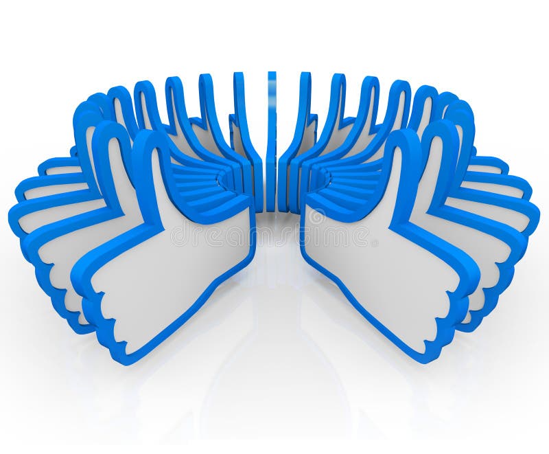Many Thumbs Widespread Approval and Popularity Stock Illustration ...