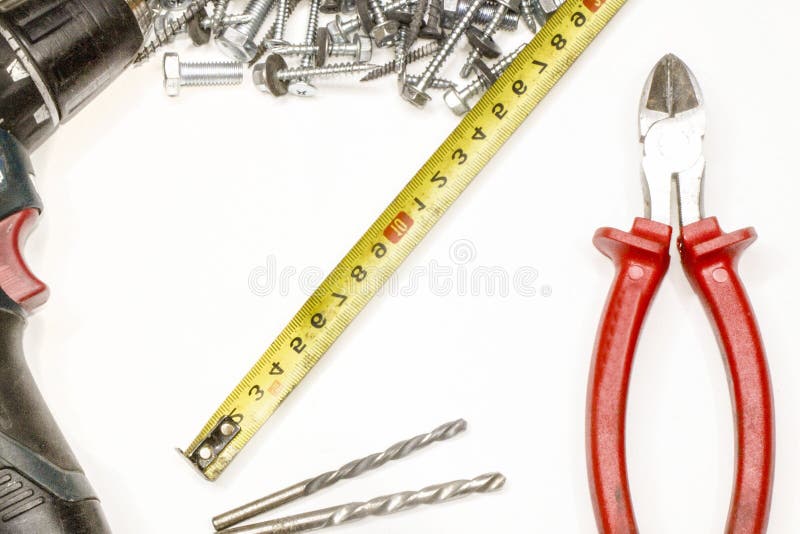 Many Tools Isolated on White Background Stock Photo - Image of ...