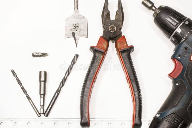Many Tools Isolated on White Background Stock Image - Image of home ...