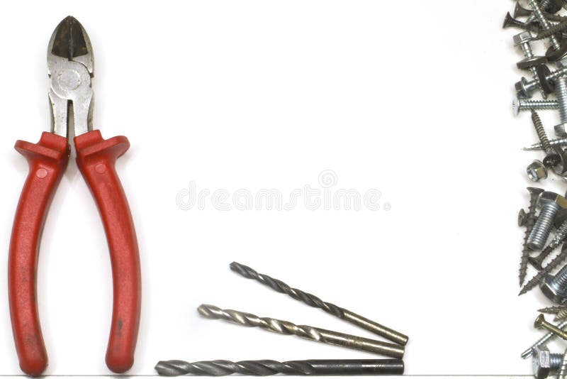 Many Tools Isolated on White Background Stock Photo - Image of closeup ...