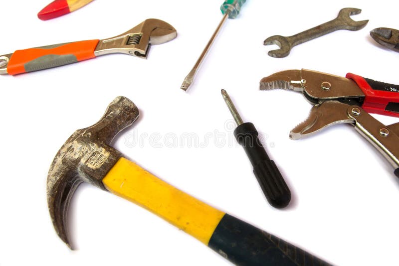 Many Tools on White Background Stock Image - Image of hand, industry ...