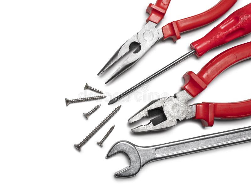 Tools on white background stock photo. Image of service - 163323794