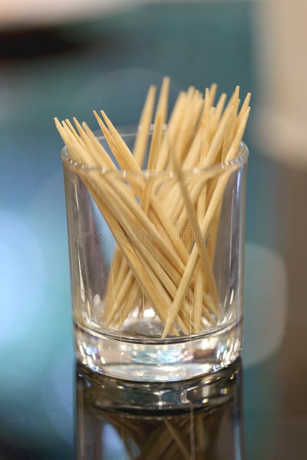 Many Toothpick in glass. stock photo. Image of food, tooth - 43498962