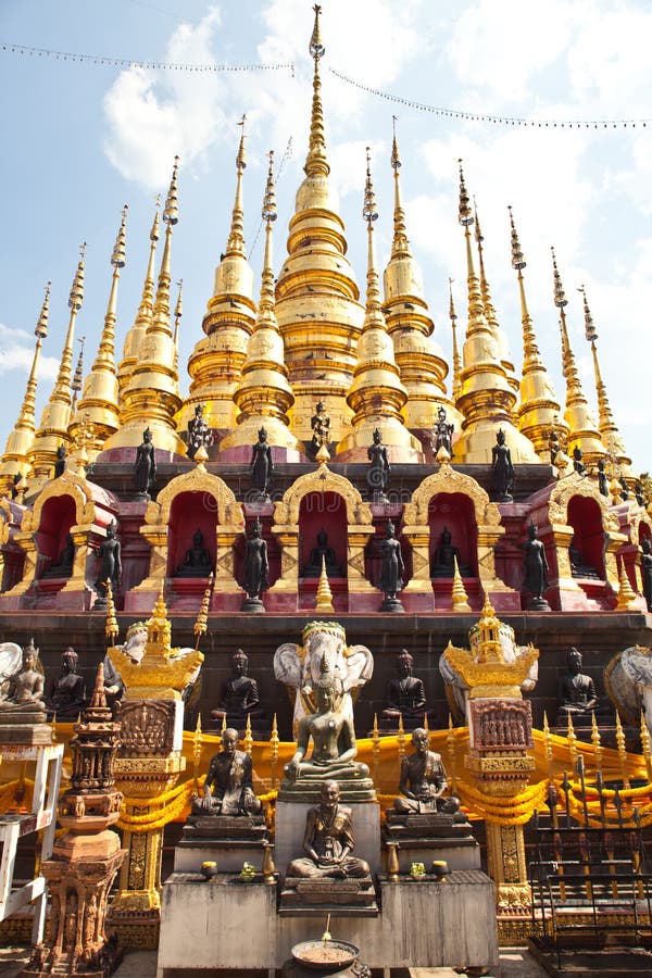 Many top of Gold pagoda stock image. Image of archaeological - 24591765