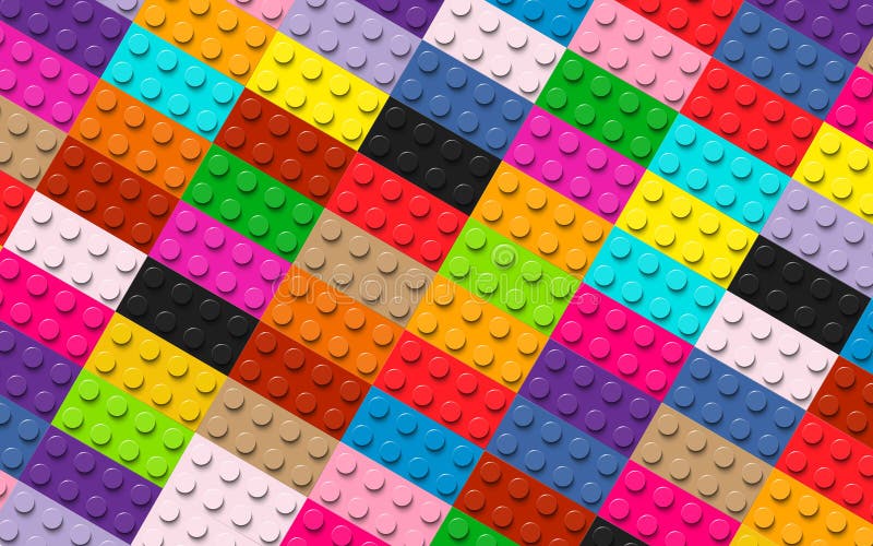 Many Toys Blocks in Different Colours. Colorful Plastic Bricks ...