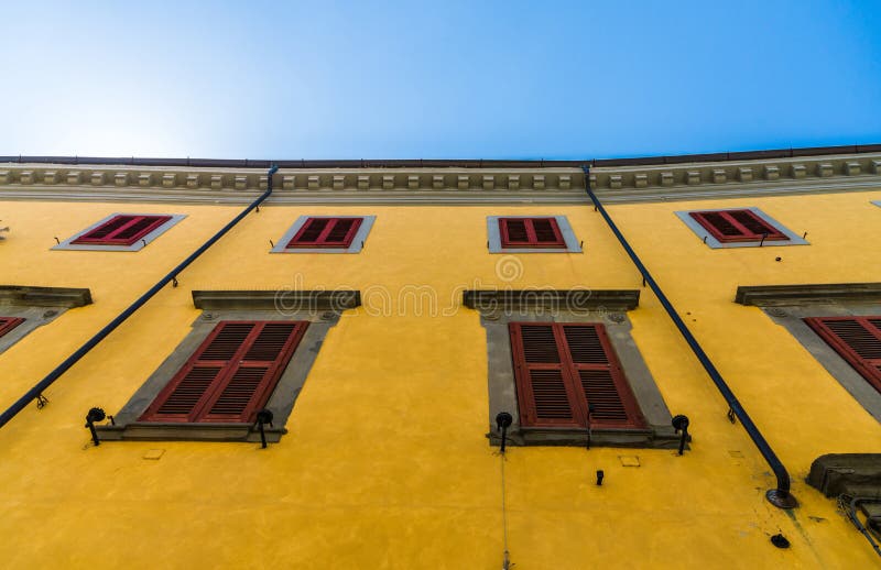 Many Traditional Colorful Ancient Italian Architecture Houses. Stock ...