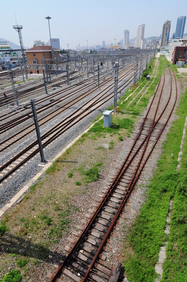 Many Train Tracks at the Train Station Stock Image - Image of tracks ...