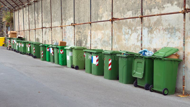 Many trash bins stock photo. Image of empty, cargo, waste - 35382516