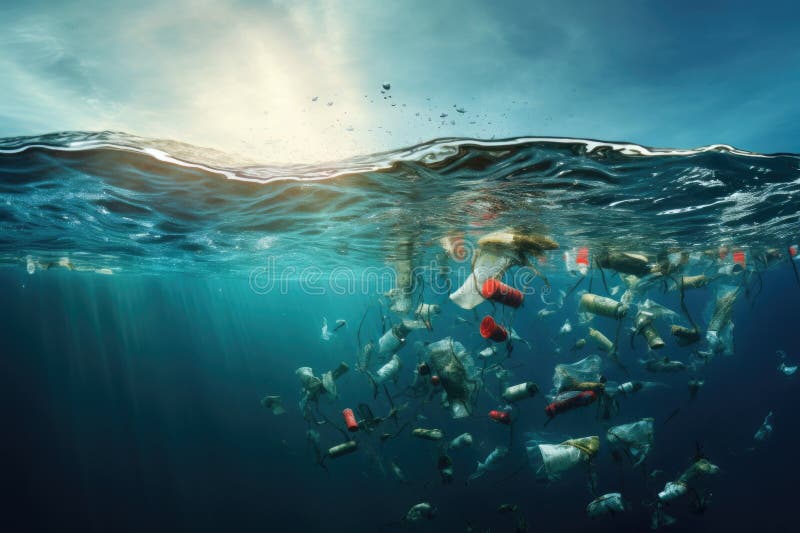 Trash Underwater in the Ocean. Problem of Pollution and Ecology of the ...