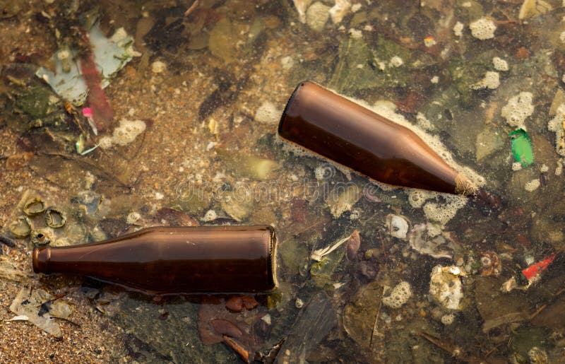 Many trashes in sea stock photo. Image of dump, ecology - 72035244