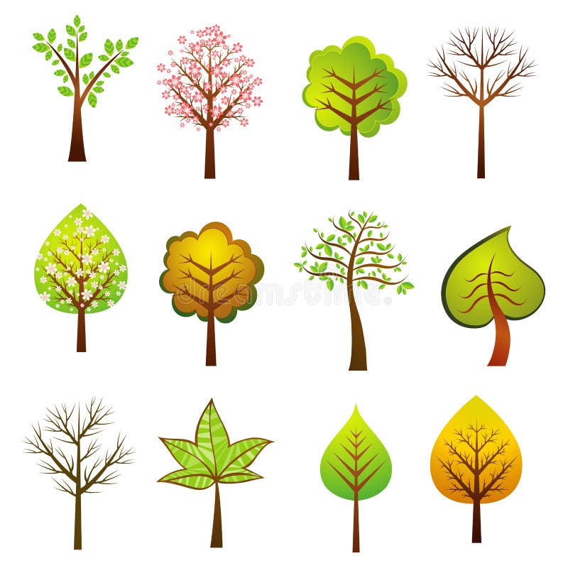 Many trees, vector stock vector. Illustration of leaf - 1956859
