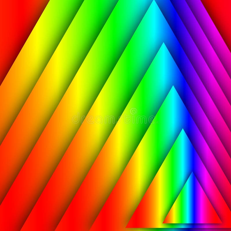 Many Triangles in All the Colours of a Rainbow Stock Illustration ...